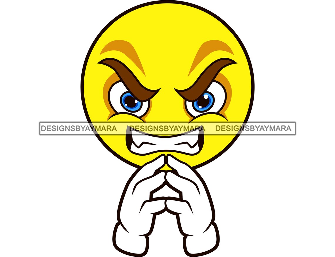 Face Emoji Angry Mad Text Message Symbol Cartoon Tattoo Ink | Etsy