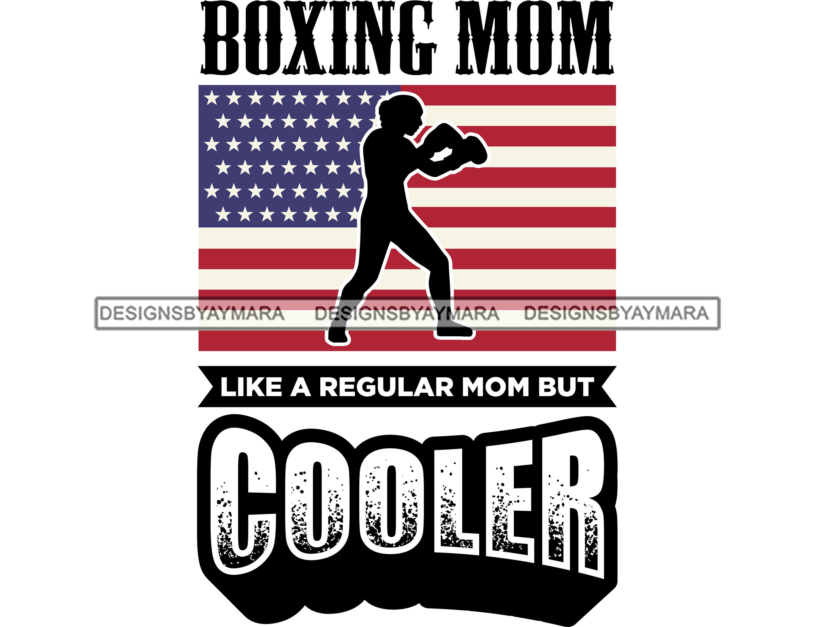 Home Improvement Tools Boxing Mom Fighter American Flag Quote Punching ...