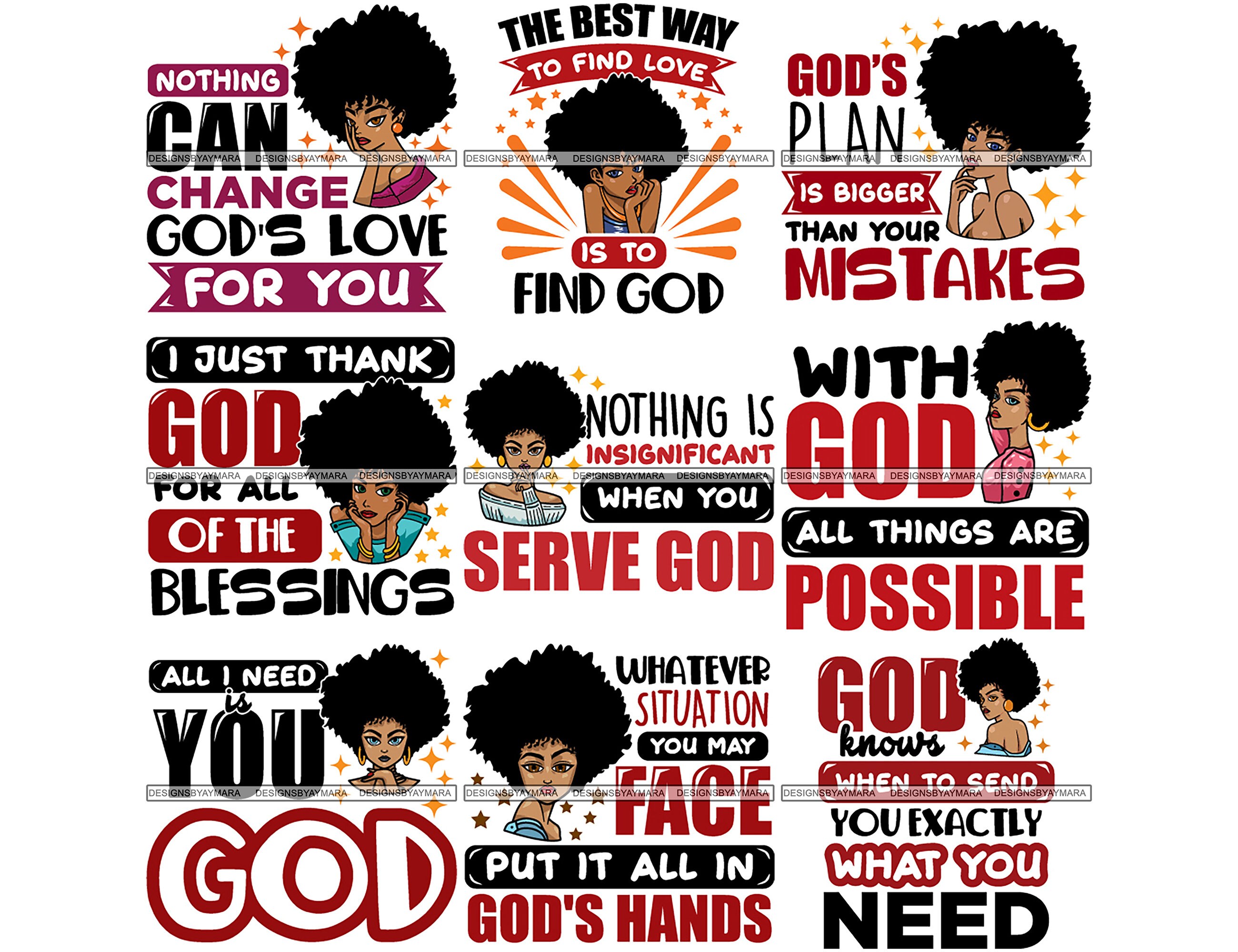 God Quotes SVG Bundle Lord Love Believe Religion Faith Logo Melanin ...