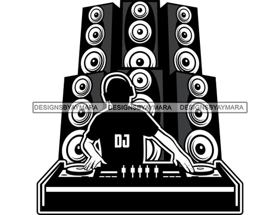 Dj Speakers Vector DJ Disc Jockey Setup Modern CD Compact Disc
