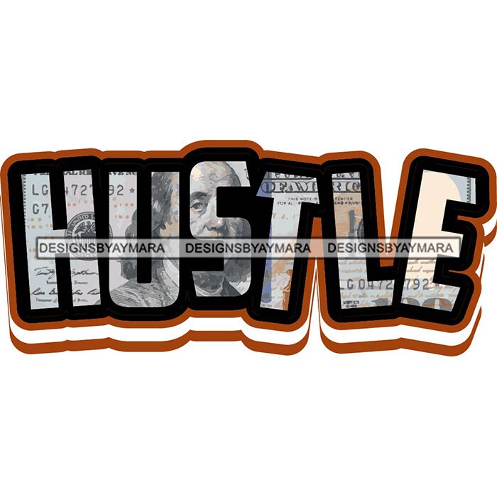 Hustle Words Bubble Font Letters Poster Money Pattern Green - Etsy