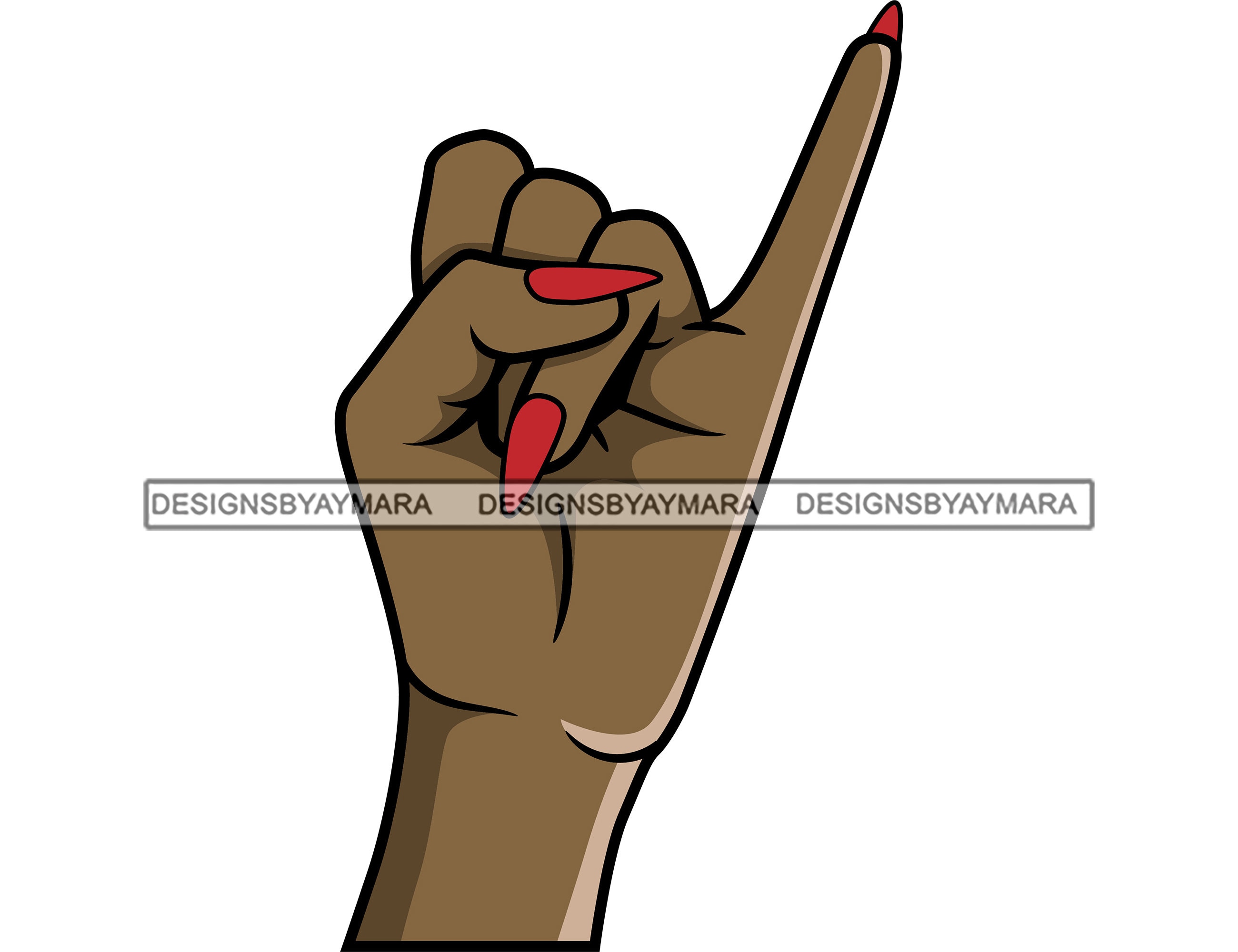 Afro American Woman Hand Showing Pinky Finger Love You Gesture - Etsy