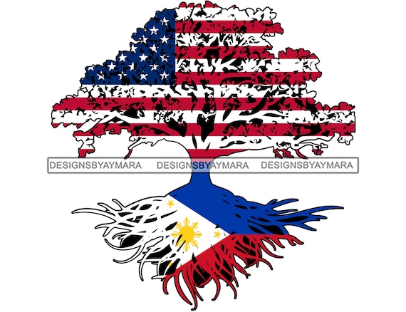 Filipino American Flag Vector