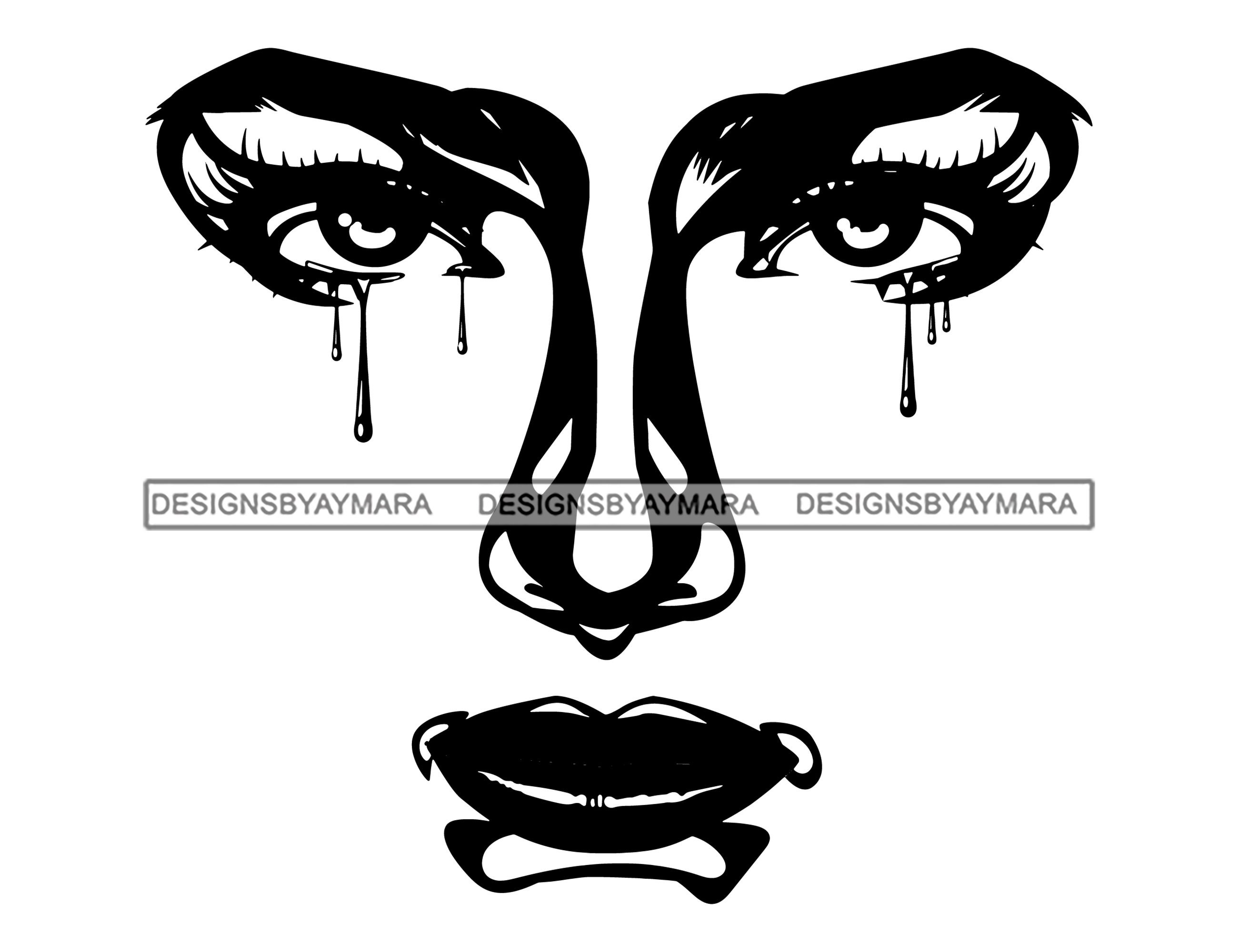 Transparent Woman Face Crying Tears Blood Sadness Pain Loss | Etsy