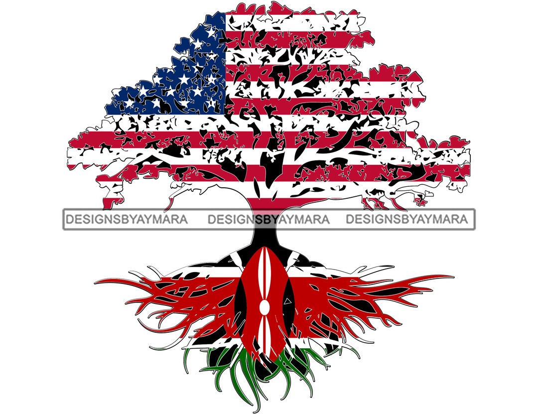 Beautiful Tree United States Kenya Flags Countries Union Banner ...