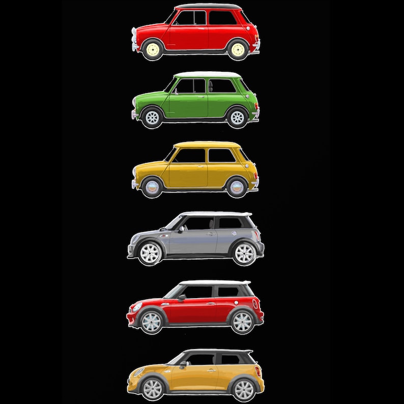 Mini Cooper S - the All Generations Classic Car T-shirt - Etsy