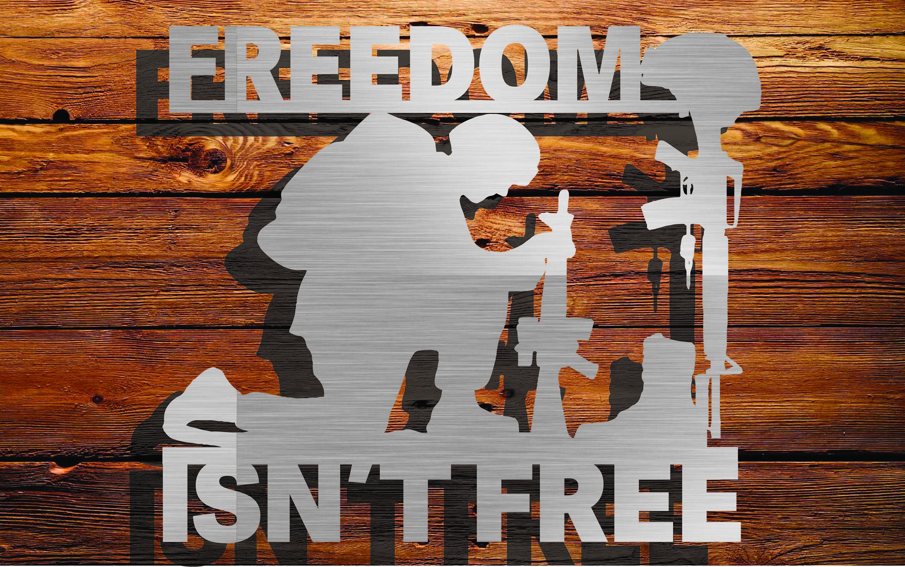 Freedom Isnt Free Sign Dxf, Metal Freedom Sign, Soldier Dxf, Kneeling ...