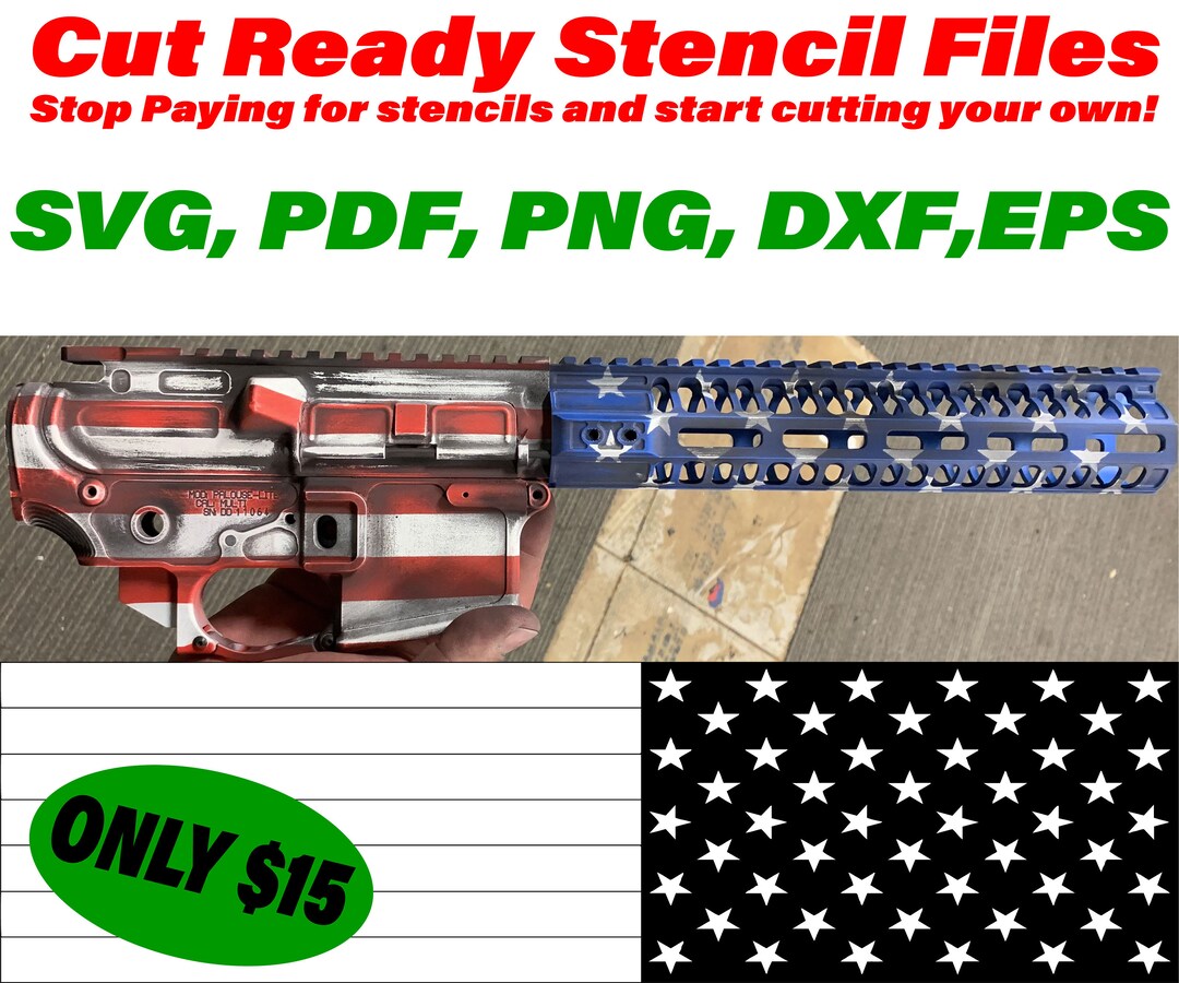 American Flag AR Stencil Dxf File Svg Cerakote Flag Stencil - Etsy ...