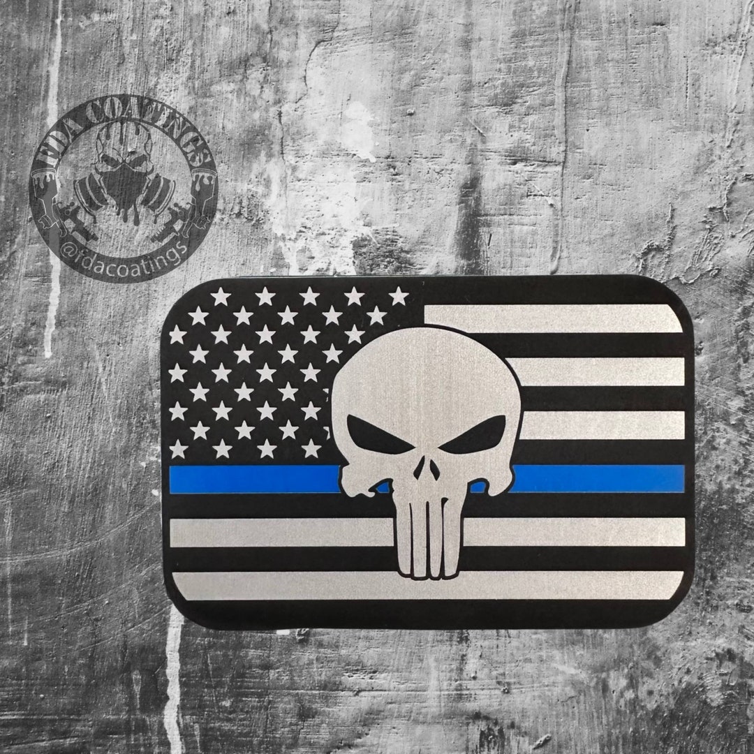 Thin Blue Line Punisher Flag Custom Cerakote Metal Moral Patch - Etsy