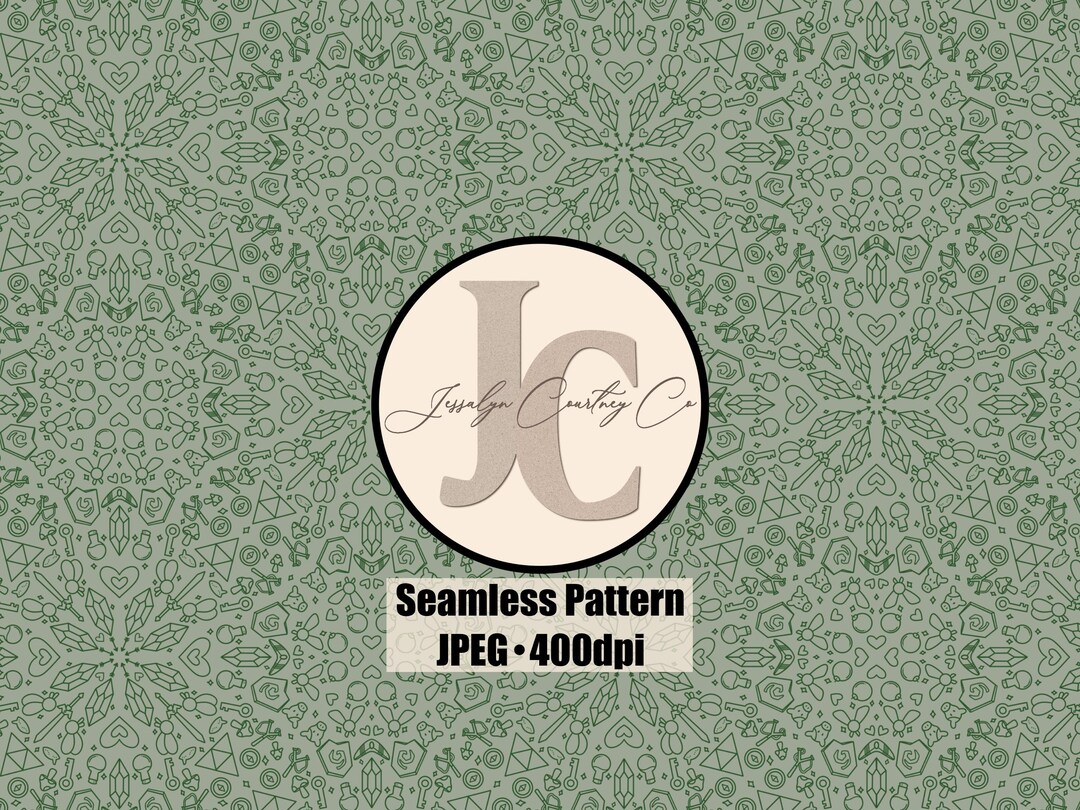 LOZ Inspired Seamless Repeating Pattern, Sage Green Digital Paper ...
