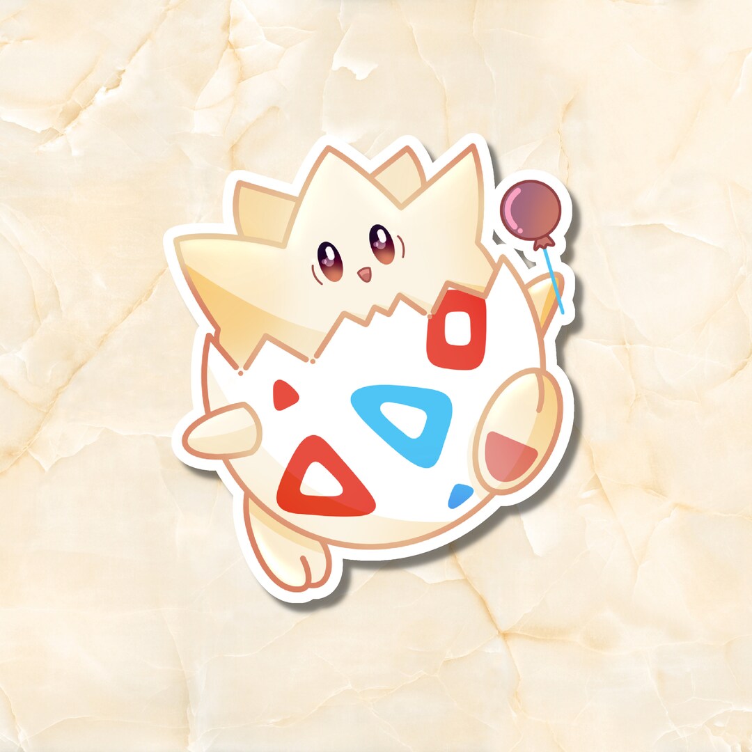Togepi Sticker: Kawaii Holographic Vinyl, Waterproof - Etsy