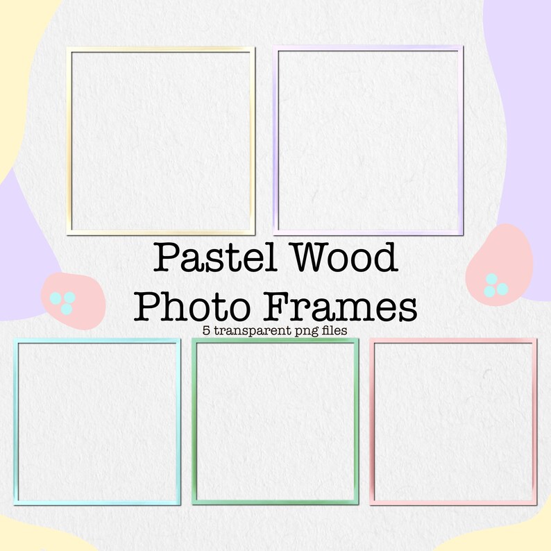 Pastel Wood Photo Frame PNG Picture Frame Mock-up Clip Art - Etsy