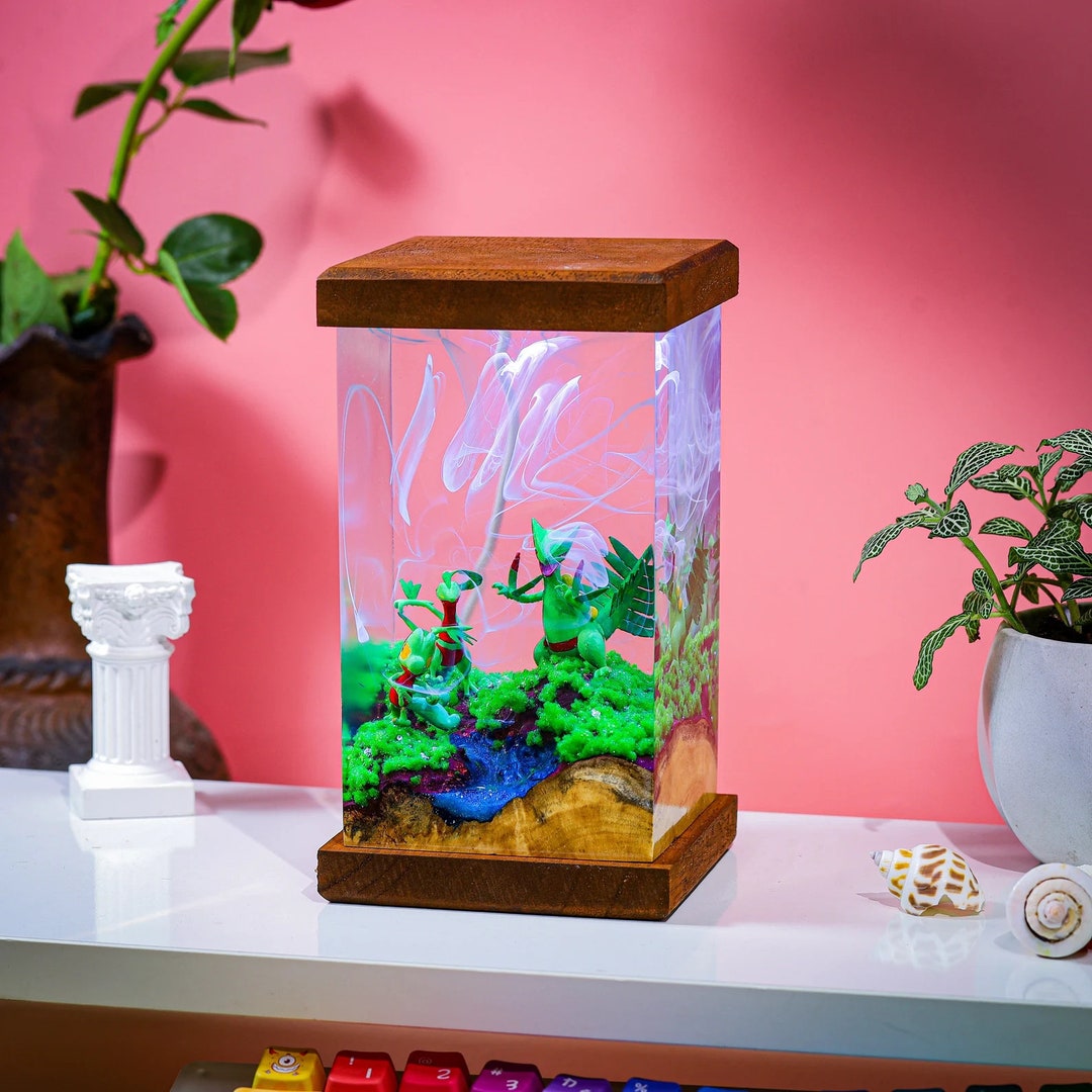 Trek.ko Evolutions Pokemon Epoxy Lamp,po.kemon WORLD Resin Diorama Lamp ...