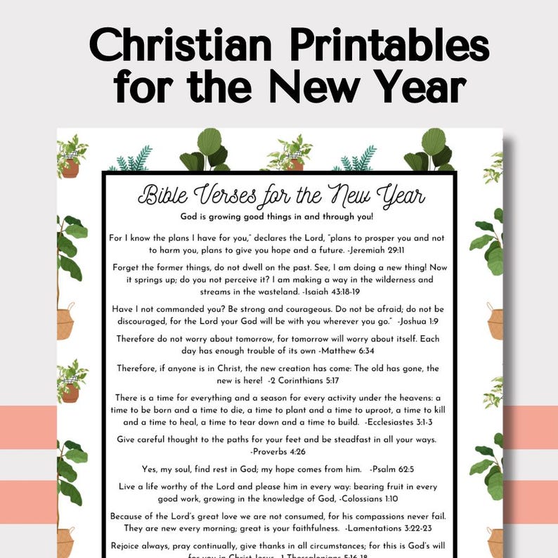 15 Bible Verses for New Beginnings Printable | Christian Wall Art | New ...