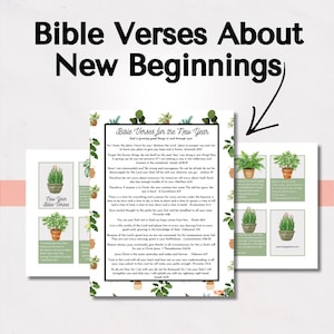 15 Bible Verses for New Beginnings Printable | Christian Wall Art | New ...