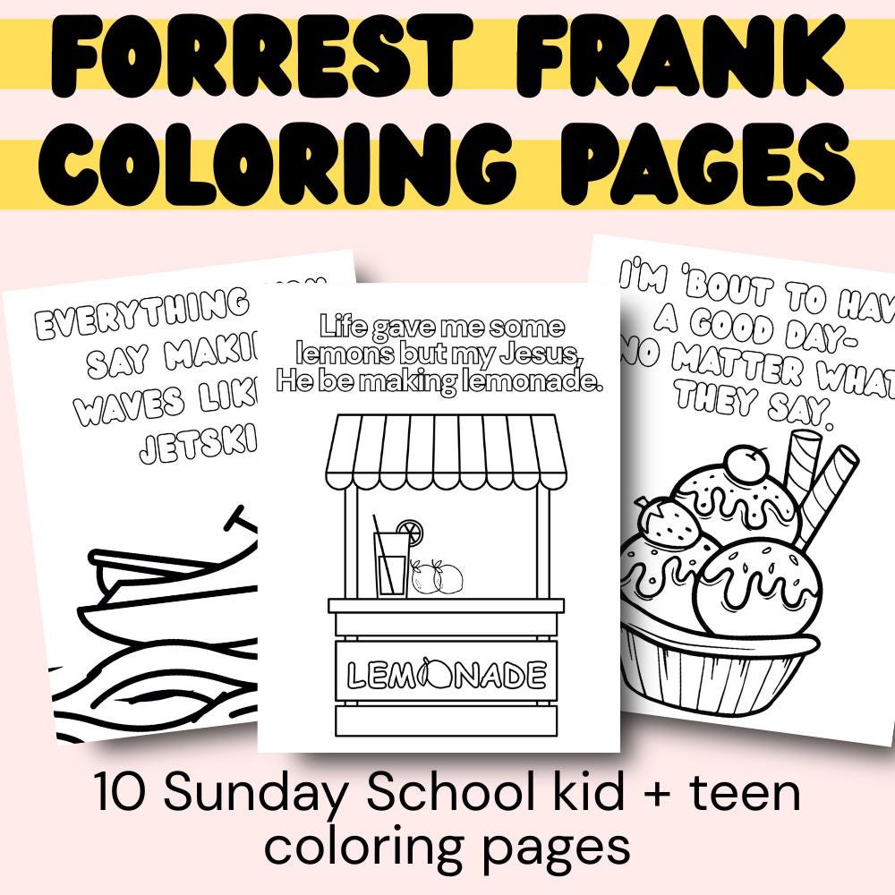 Forrest Frank Coloring Pages | Sunday School Coloring Page, Kids ...