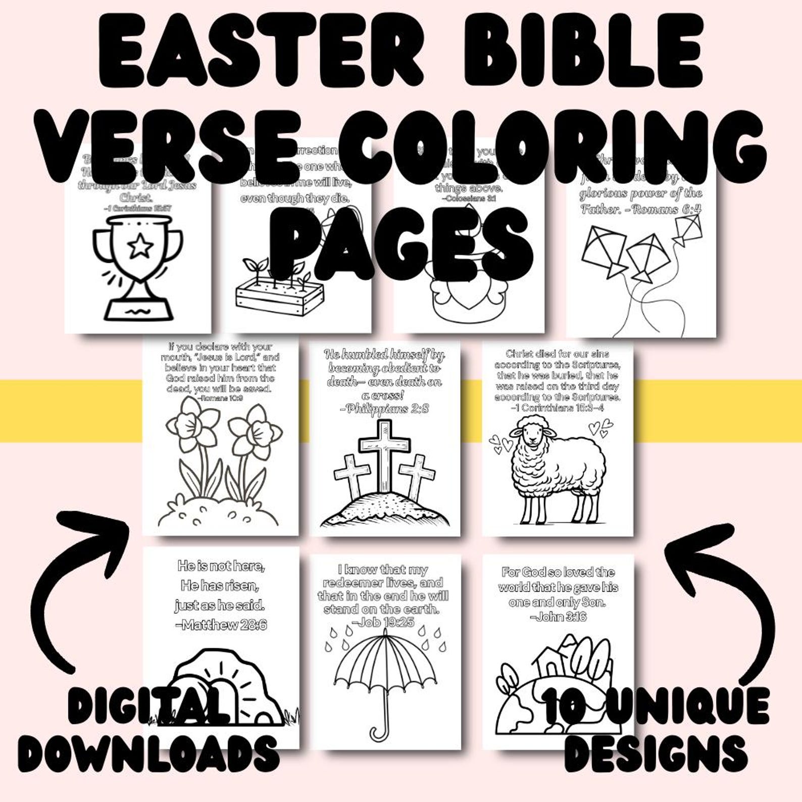 Easter Bible Verse Coloring Pages | Sunday School Coloring Page ...