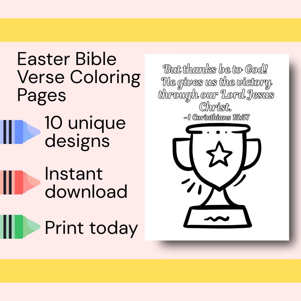 Easter Bible Verse Coloring Pages | Sunday School Coloring Page ...