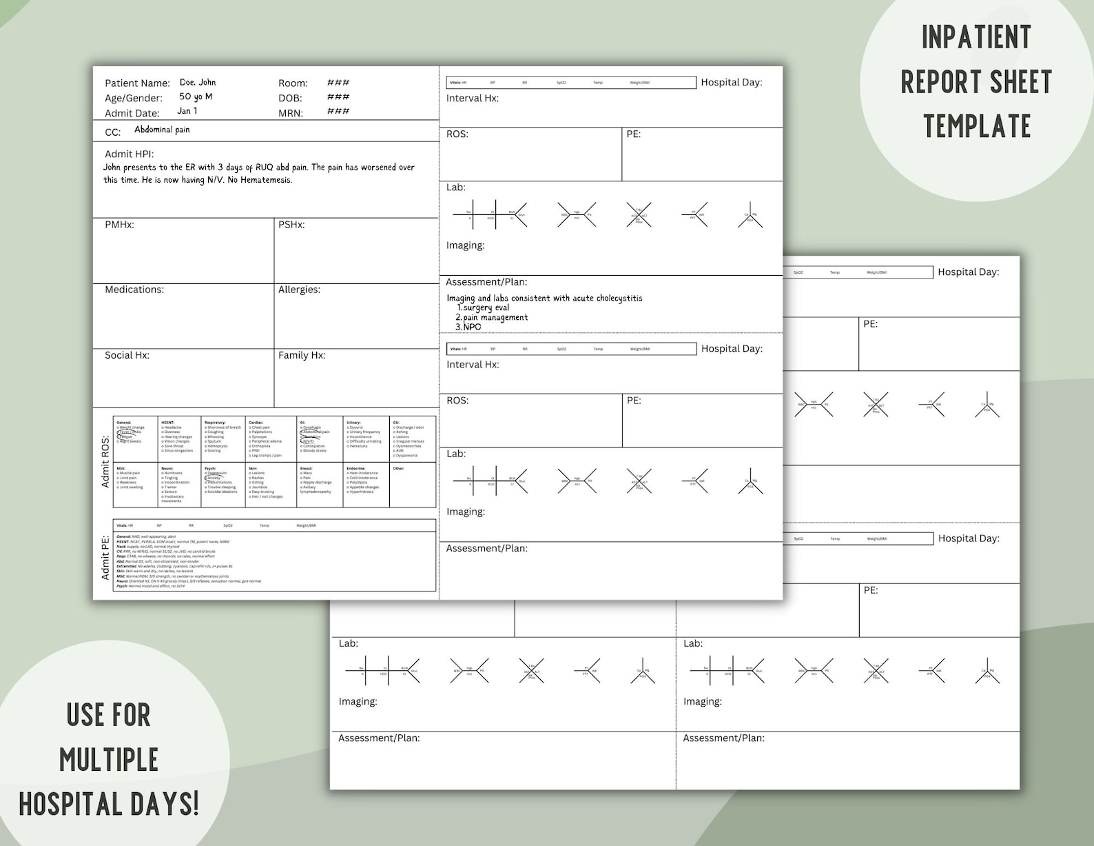 Medical Student H&P Report Template: Inpatient Clinical Rotation (canva ...