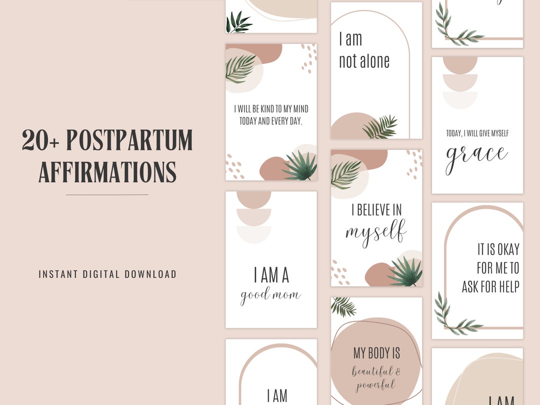 20+ Postpartum Affirmation Cards | New Mom Affirmations | Digital ...