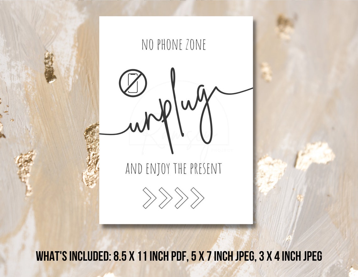 No Phone Zone Unplug Sign Be Present for Home for Classroom Digital ...