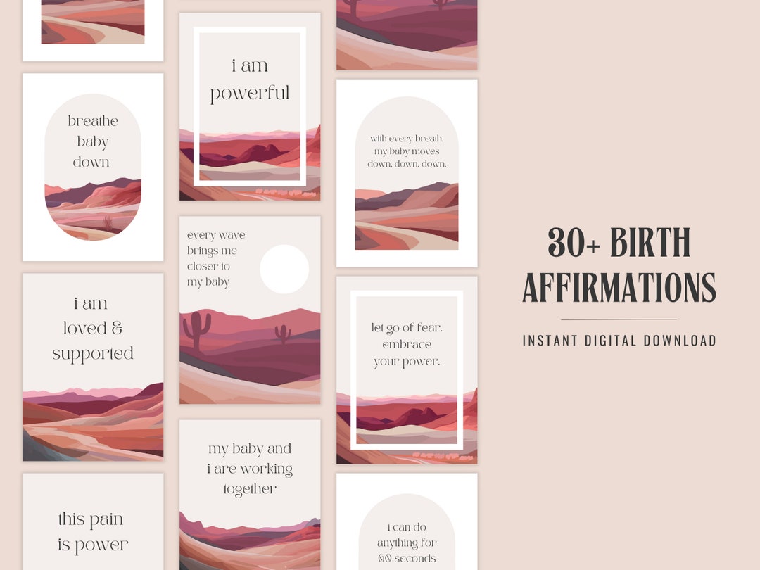 Desert Boho Birth Affirmation Cards: 30+ Printable Encouragement ...
