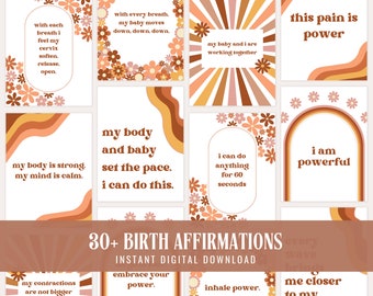 30 Birth Affirmation Cards Digital Printable Instant Download Prep for ...