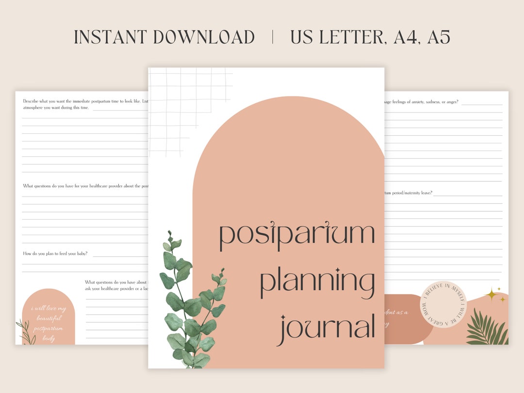 Postpartum Planning Journal | Postpartum Journal Prompts | New Mom ...