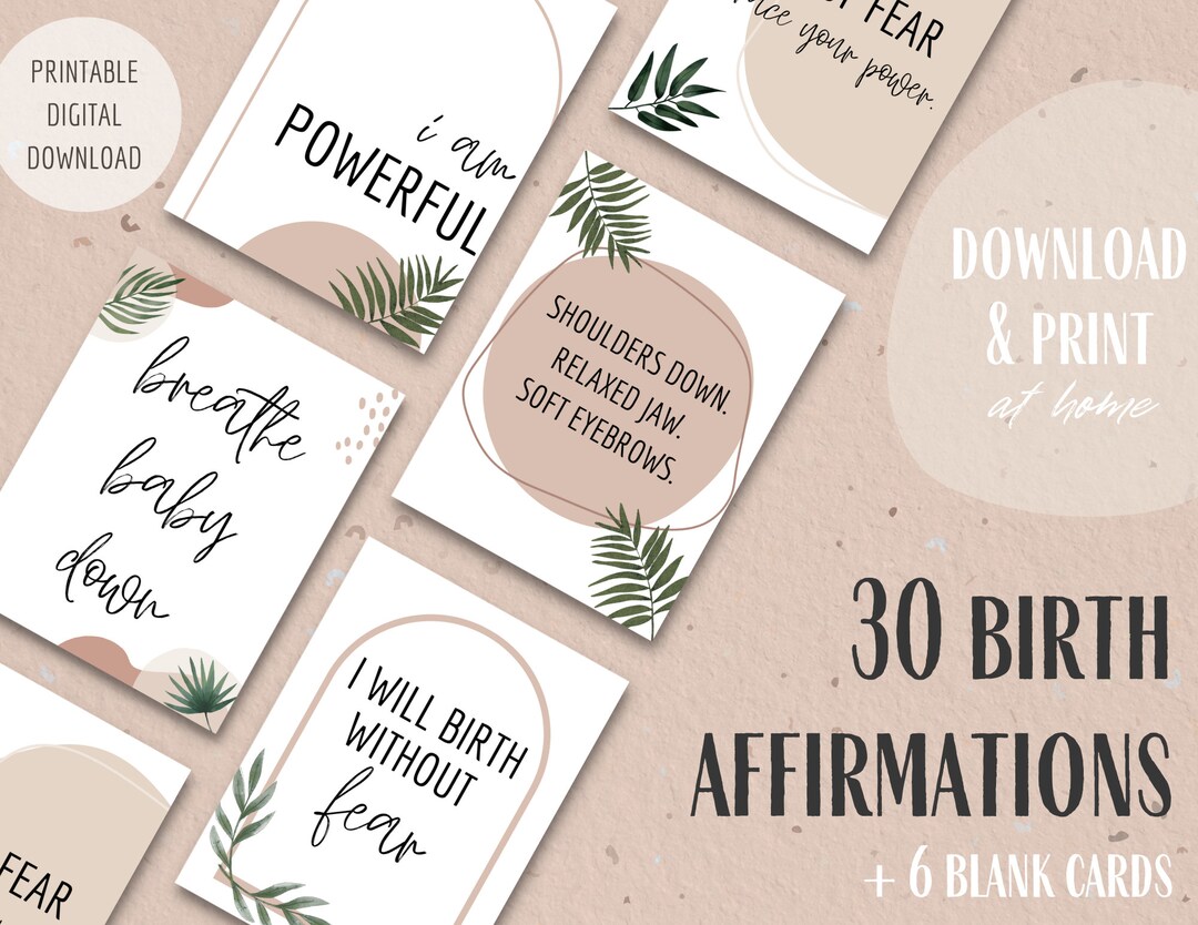 30+ Birth Affirmation Cards | Digital Printable | Instant Download ...