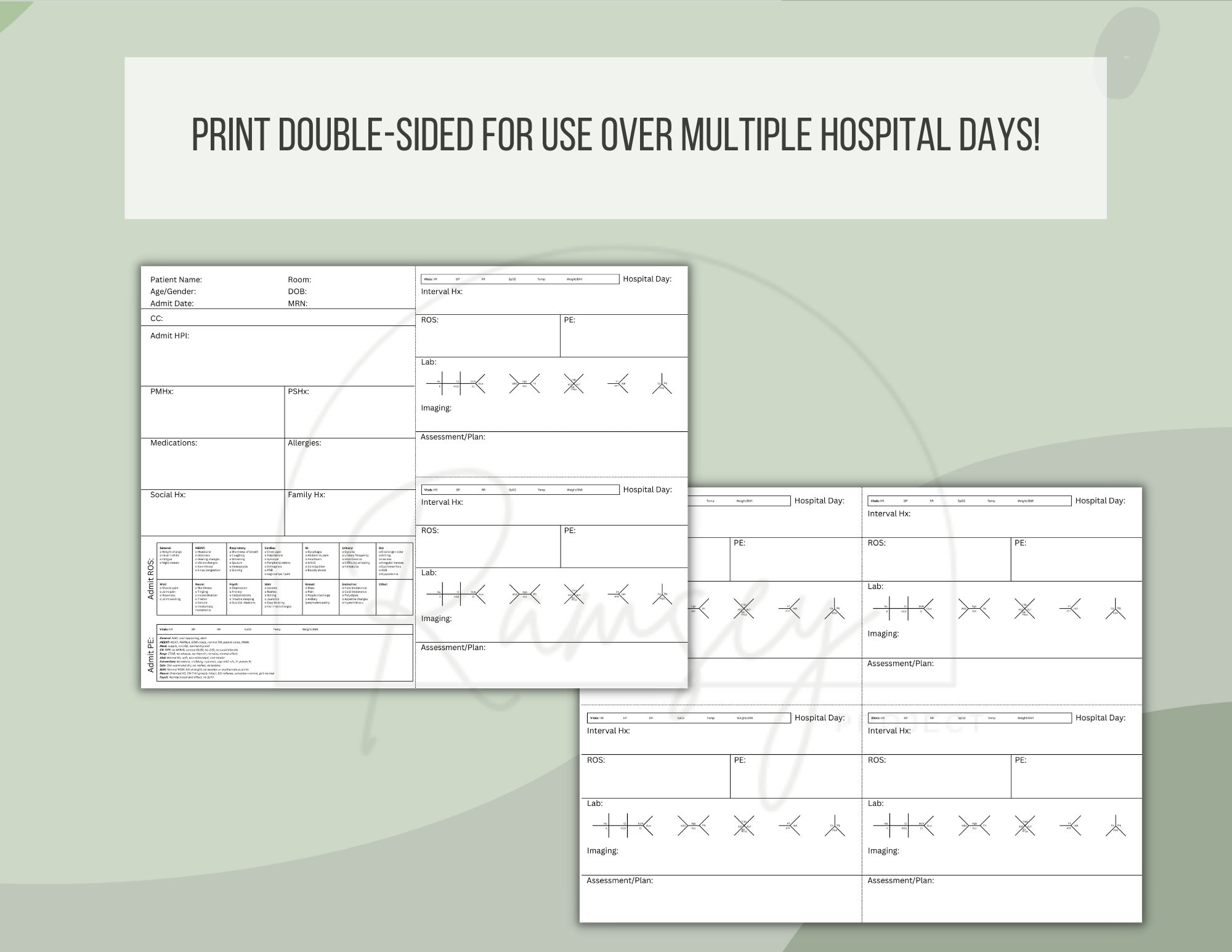 Medical Student H&P Report Template: Inpatient Clinical Rotation (canva ...