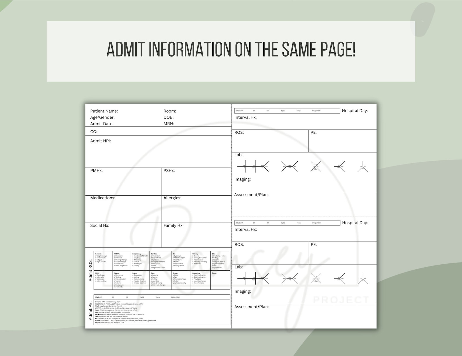 Medical Student H&P Report Template: Inpatient Clinical Rotation (canva ...