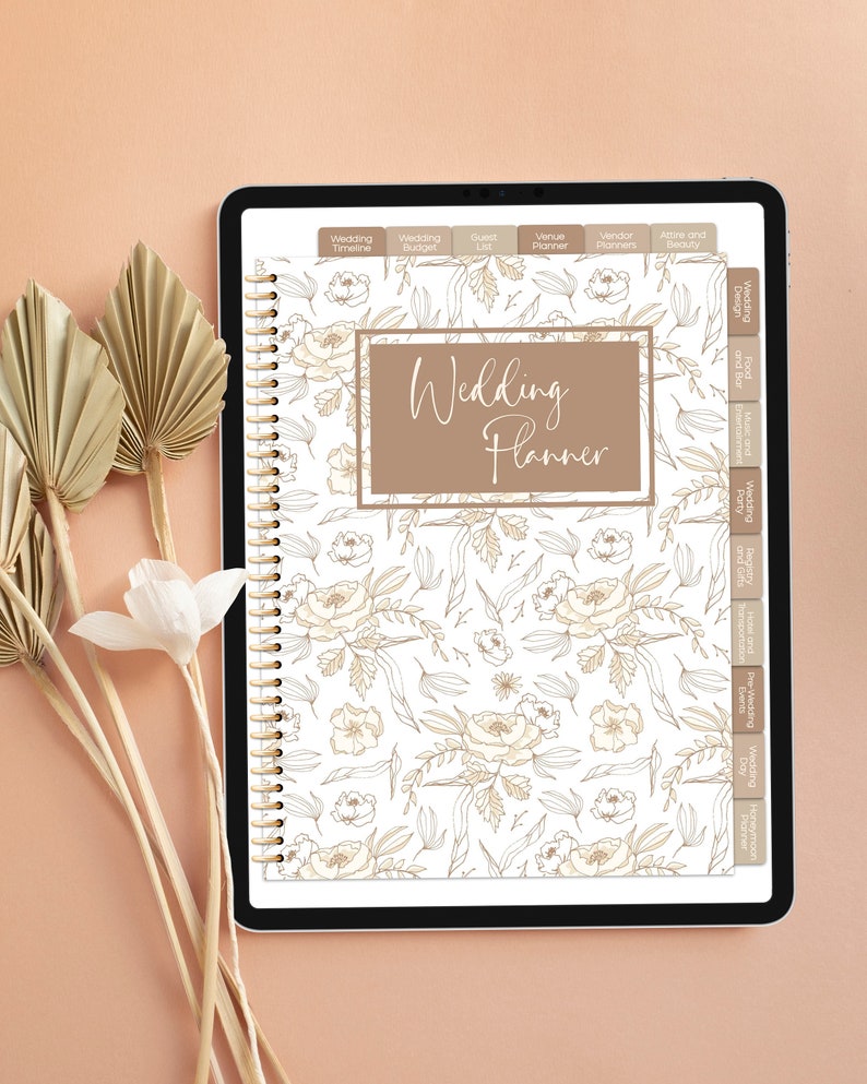 Same Sex Brides White Floral Digital Wedding Planner Best Etsy