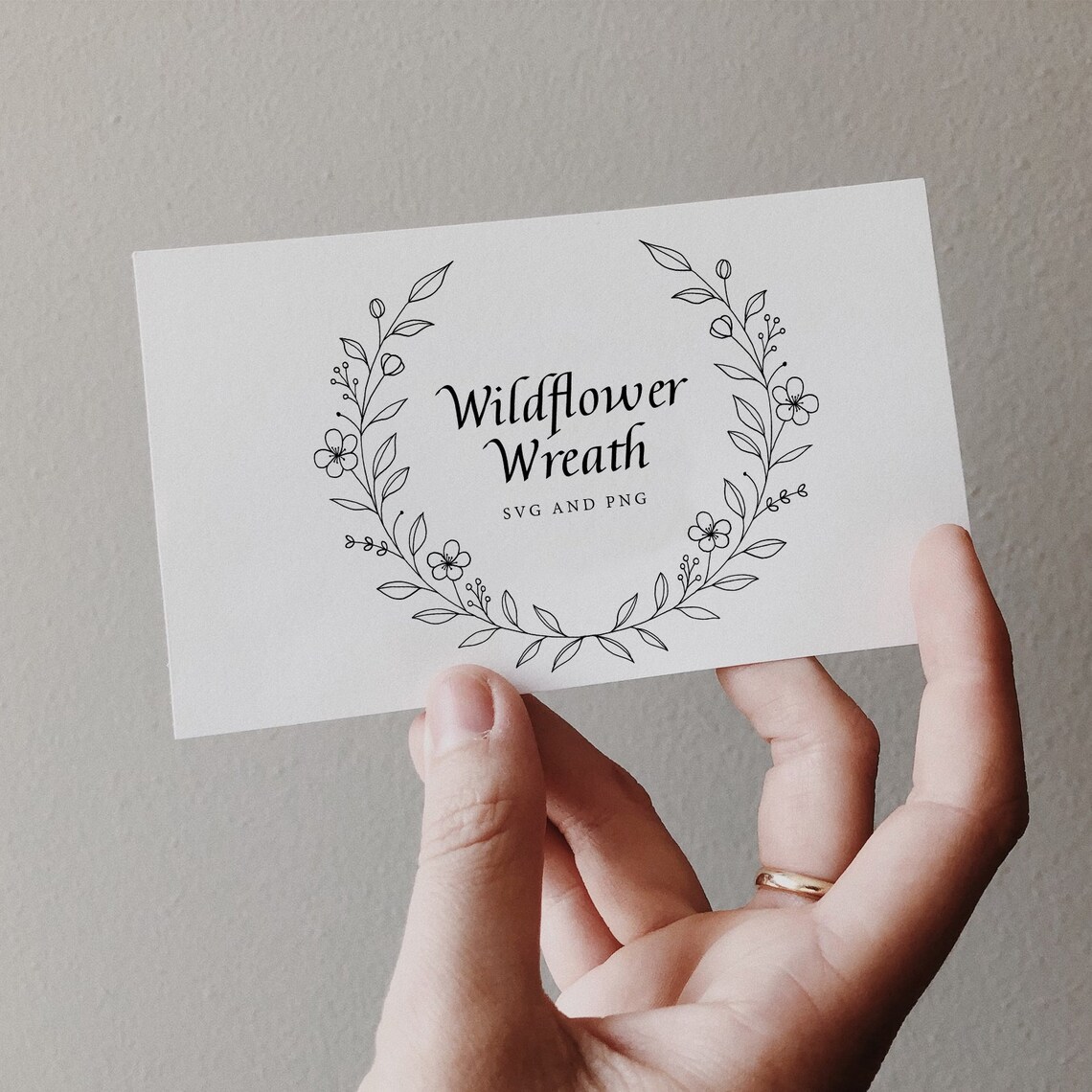 Wildflower Wreath Svg and Png Wildflower Clipart, Line Art Wildflowers ...