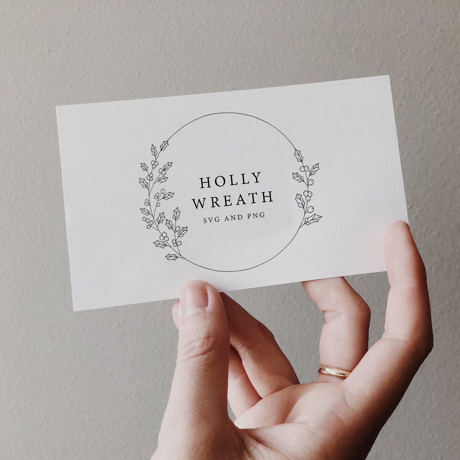 Basic Holly Wreath SVG, Holly Border PNG, Holiday Wreath, Christmas ...