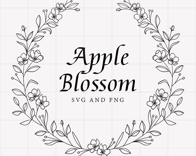 Floral Wreath Svg and Png, Wreath Clipart, Hand Drawn Floral Wreath ...