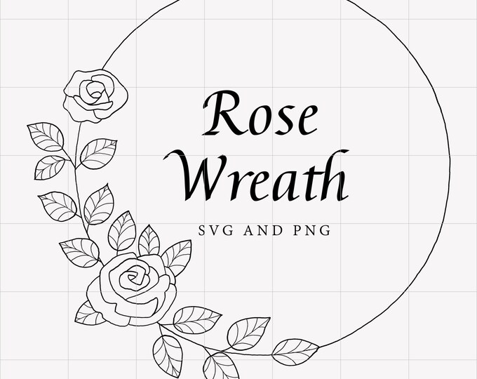 Floral Wreath Svg and Png, Wreath Clipart, Hand Drawn Floral Wreath ...
