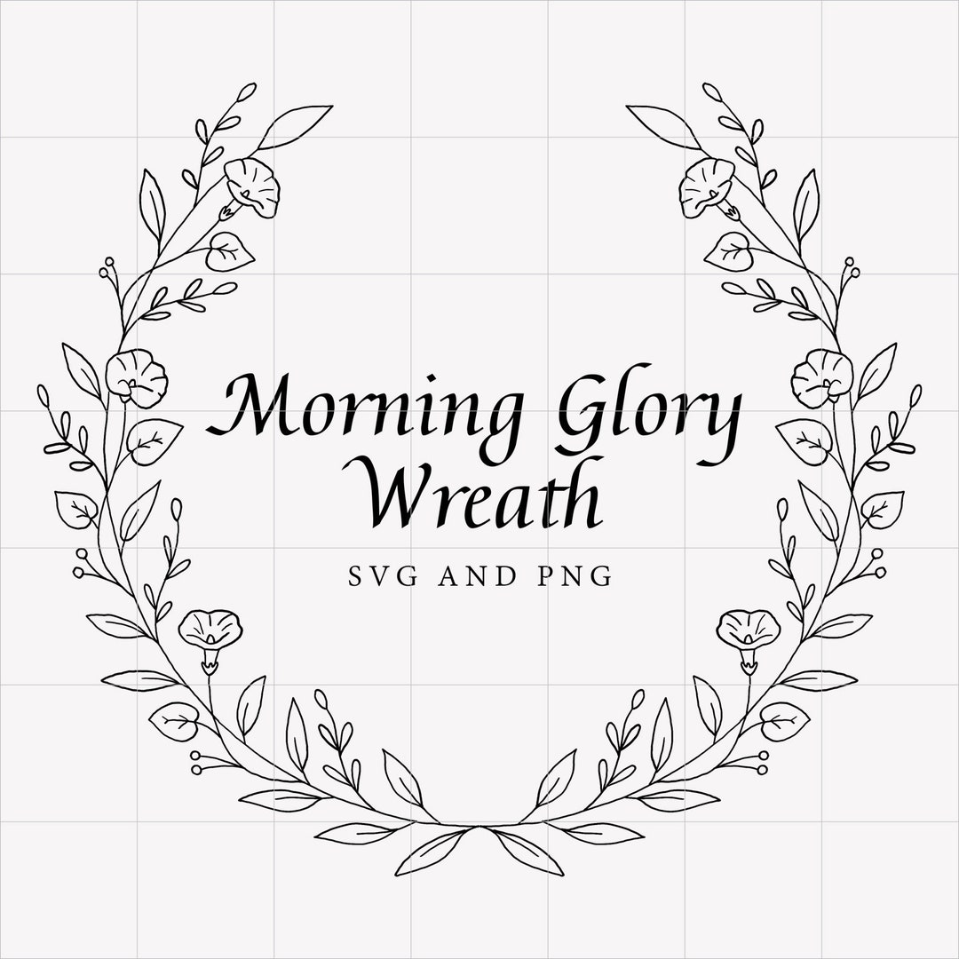 Floral Wreath SVG, Morning Glory Svg, Flower Svg, Wreath Svg, Flower ...