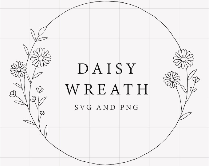 Floral Wreath Svg and Png, Wreath Clipart, Hand Drawn Floral Wreath ...