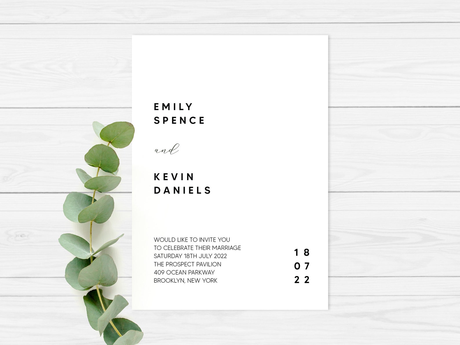 Minimalist Wedding Invitation Template, Modern Wedding Invite Template ...