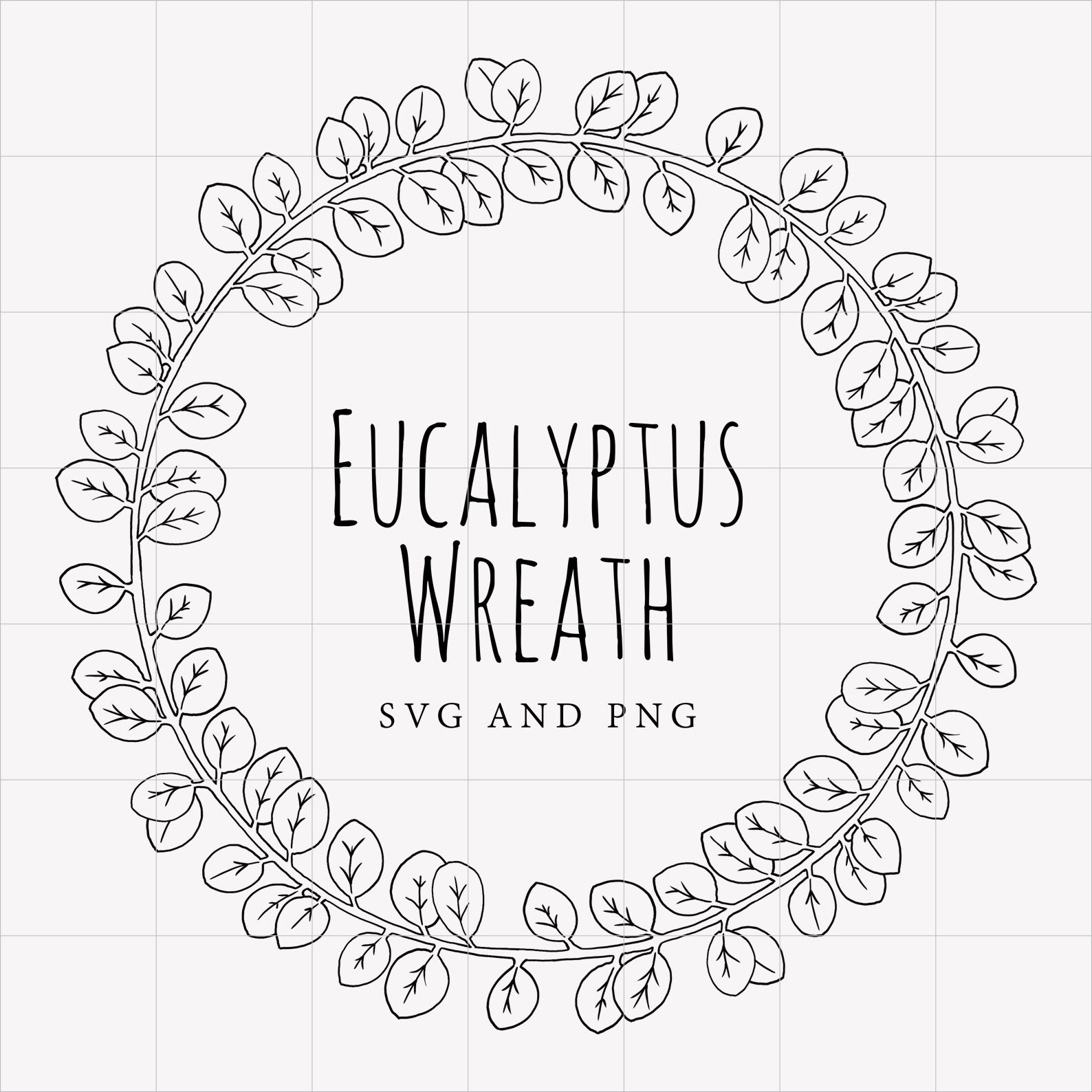 Eucalyptus Wreath Svg and Png, Eucalyptus Clipart, Eucalyptus Border ...