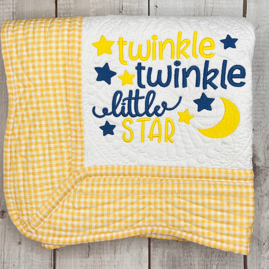 Twinkle Twinkle Little Star Design-personalized Embroidered Quilt, Baby ...