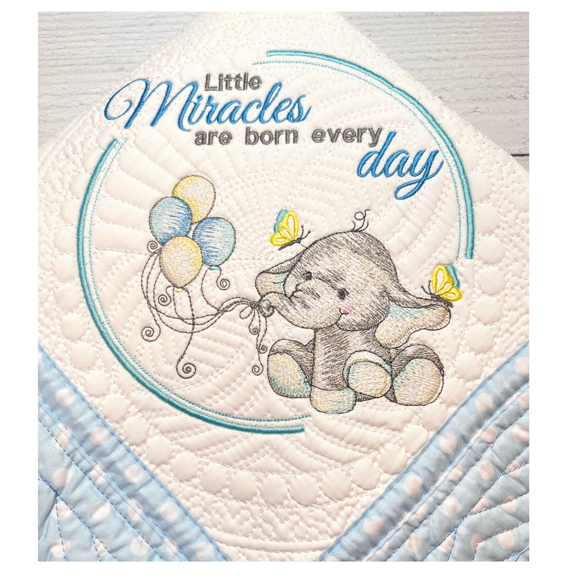 Heirloom Baby Quilt, Embroidered Keepsake Blanket, Personalized ...