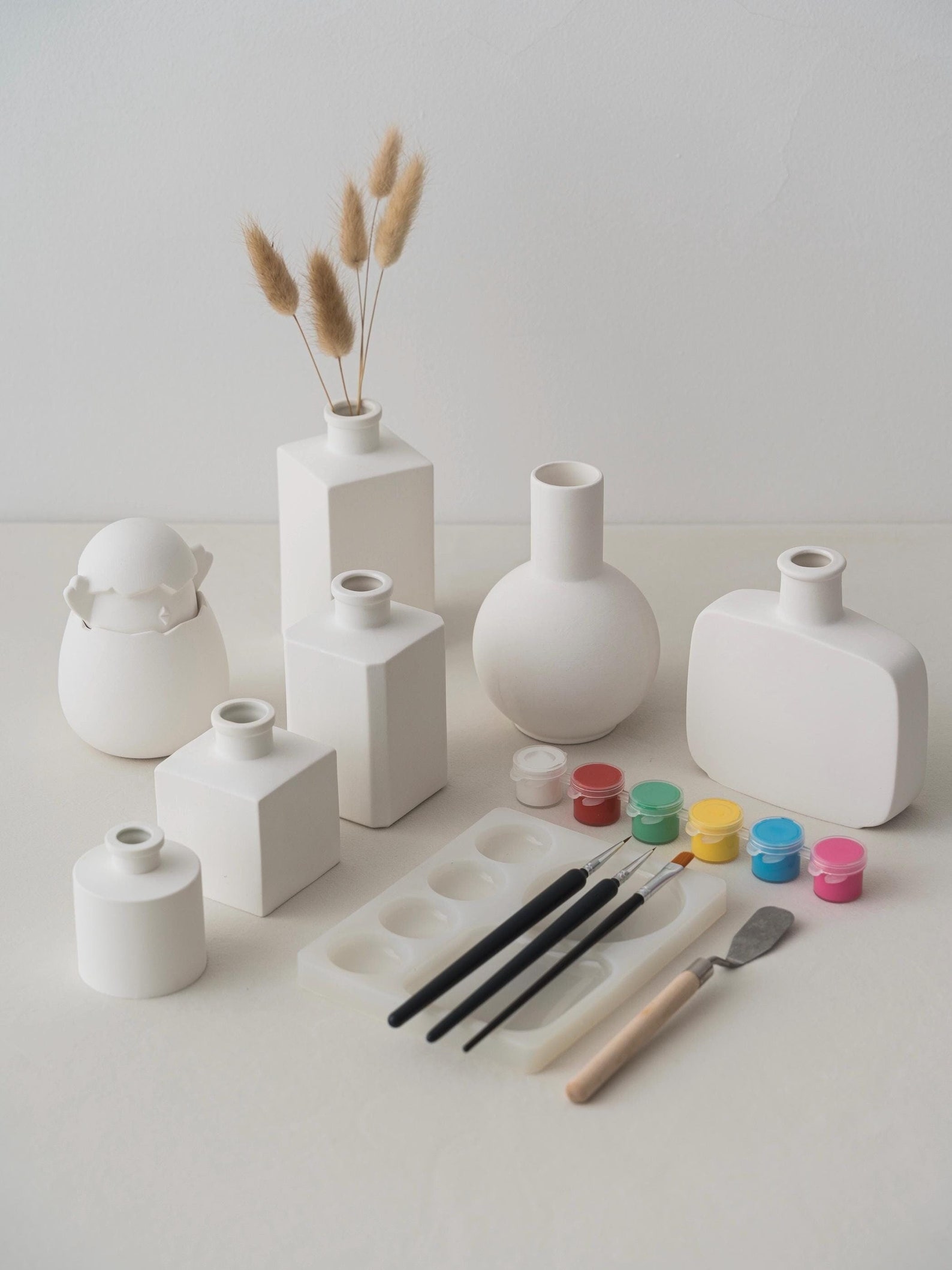 DIY Ceramic Vase Painting Kit: Acrylic Paints, Brushes Included - Etsy