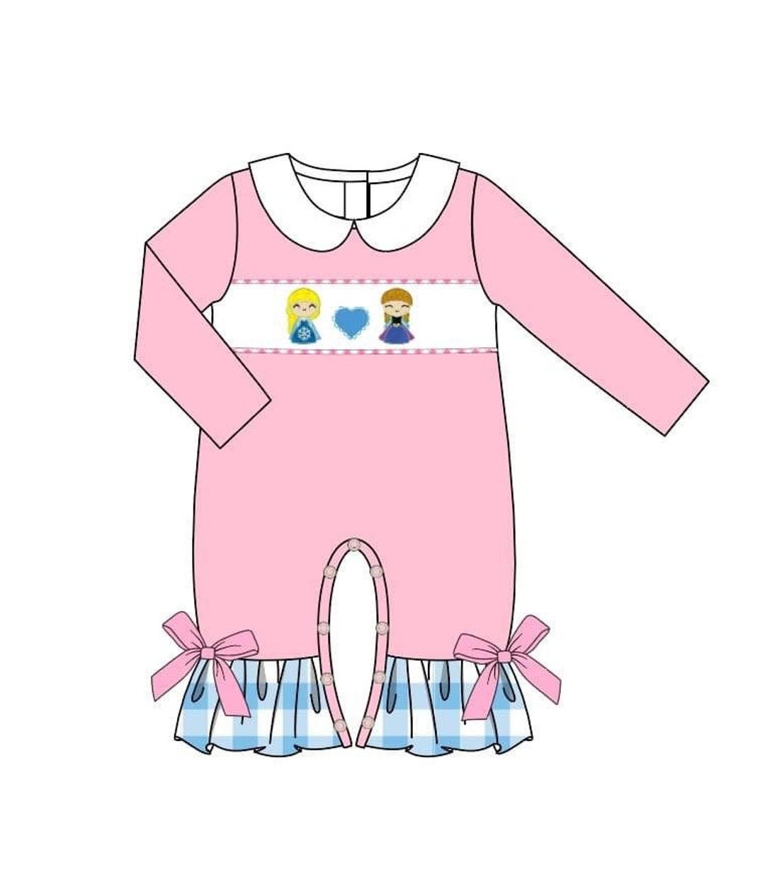 Frozen Embroidered Elsa Heart Anna Jumpsuit Romper - Etsy