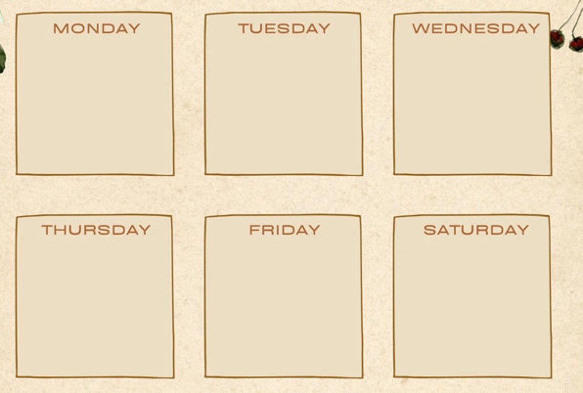 WEEKLY PLANNER / PRINTABLE / Digital Download / Single Page / Week at a ...