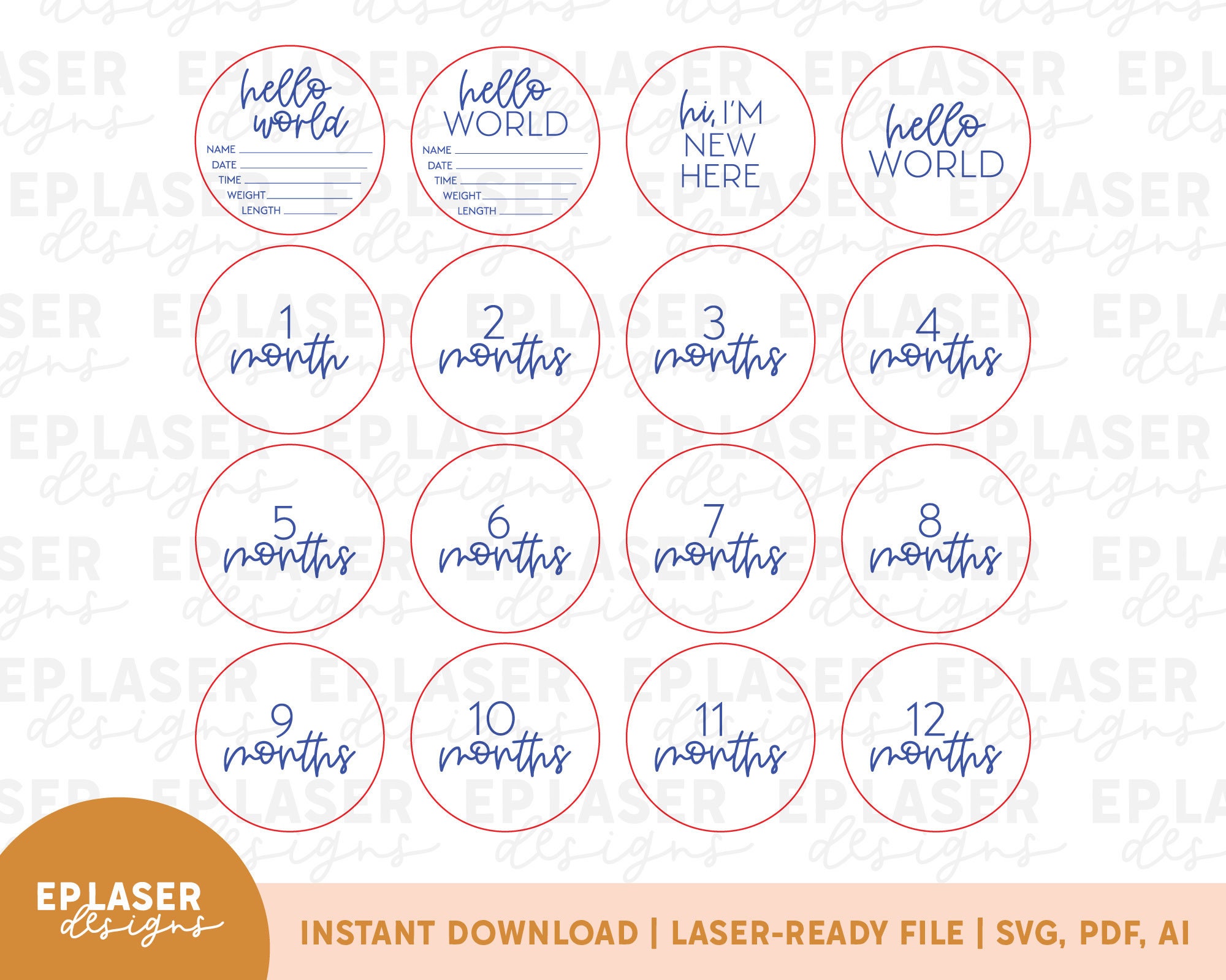 Modern Monthly Milestones SVG Set 2 Glowforge SVG File - Etsy