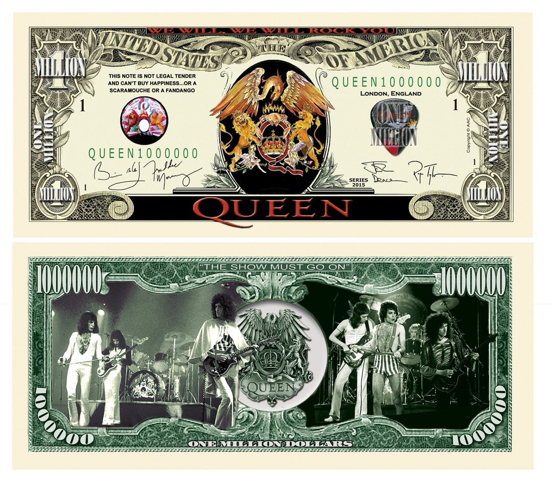 Queen Limited Edition Commemorative Million Dollar Collectible Bill - Etsy
