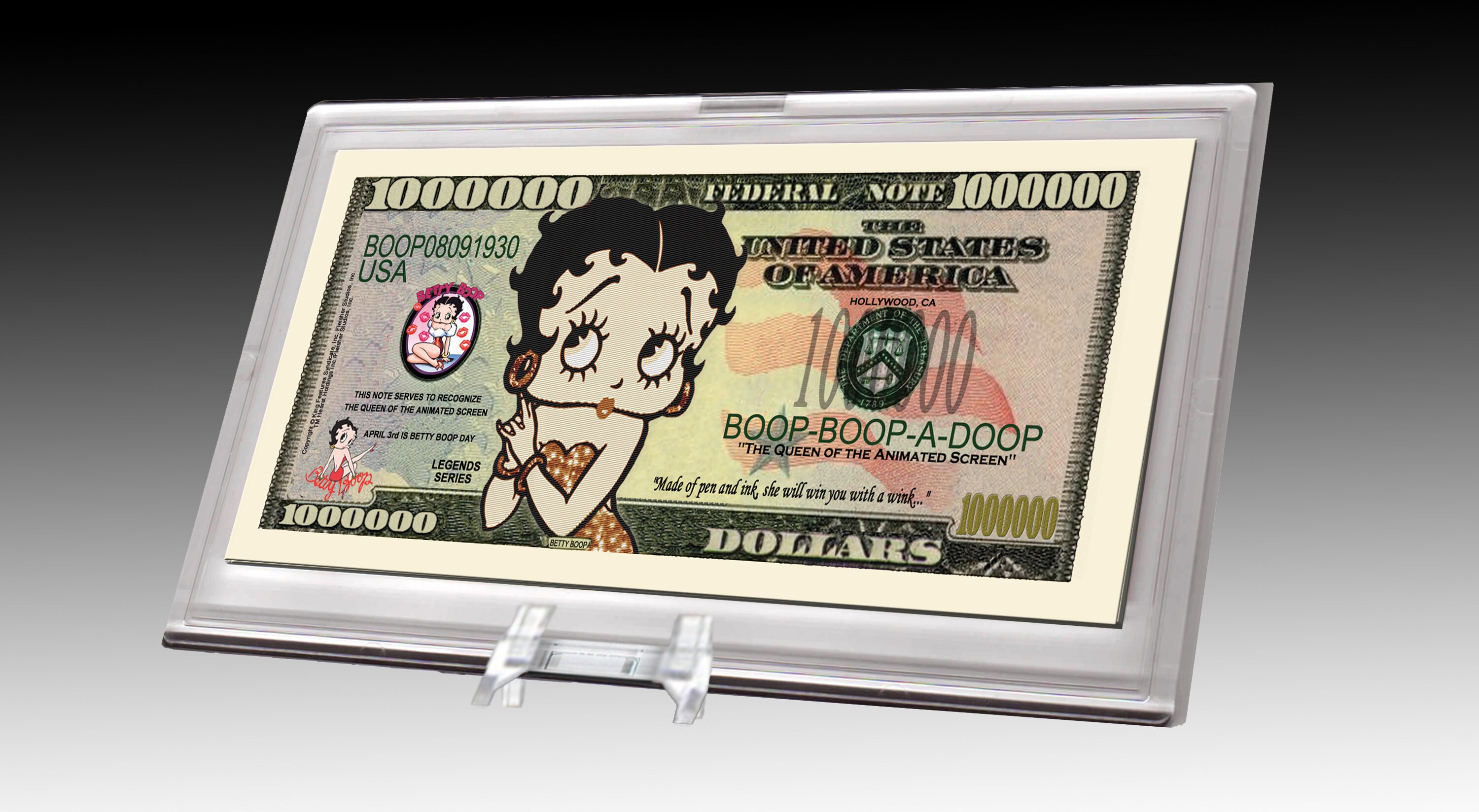 Betty Boop Million Dollar Bill Desktop Collectible Comes in - Etsy