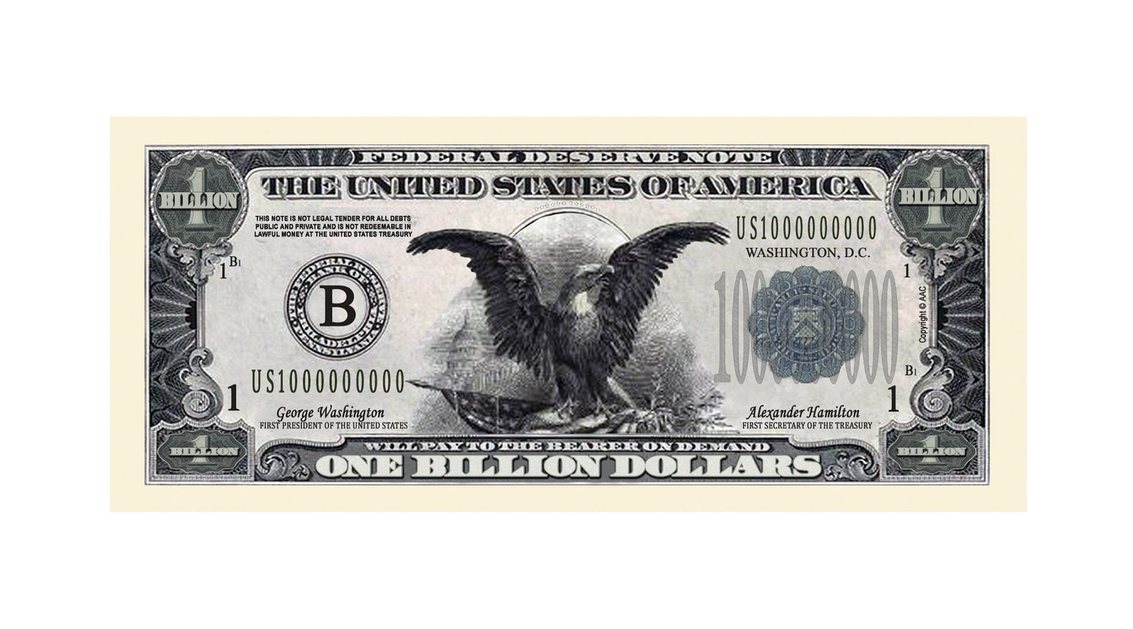 Billion Dollar Collectible Novelty Bill not Real Currency - Etsy