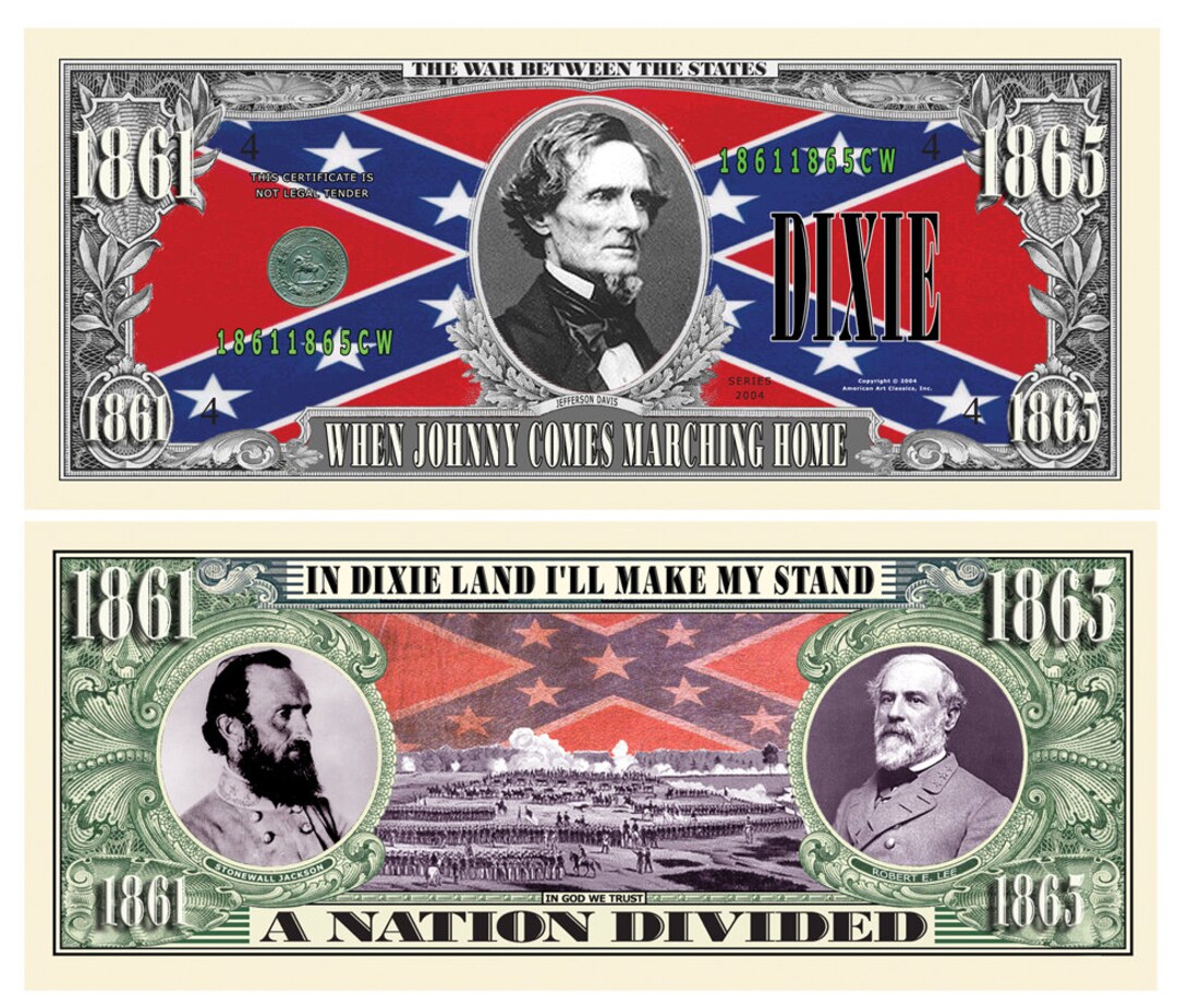 Confederate/dixie Bill Limited Edition Commemorative Million - Etsy